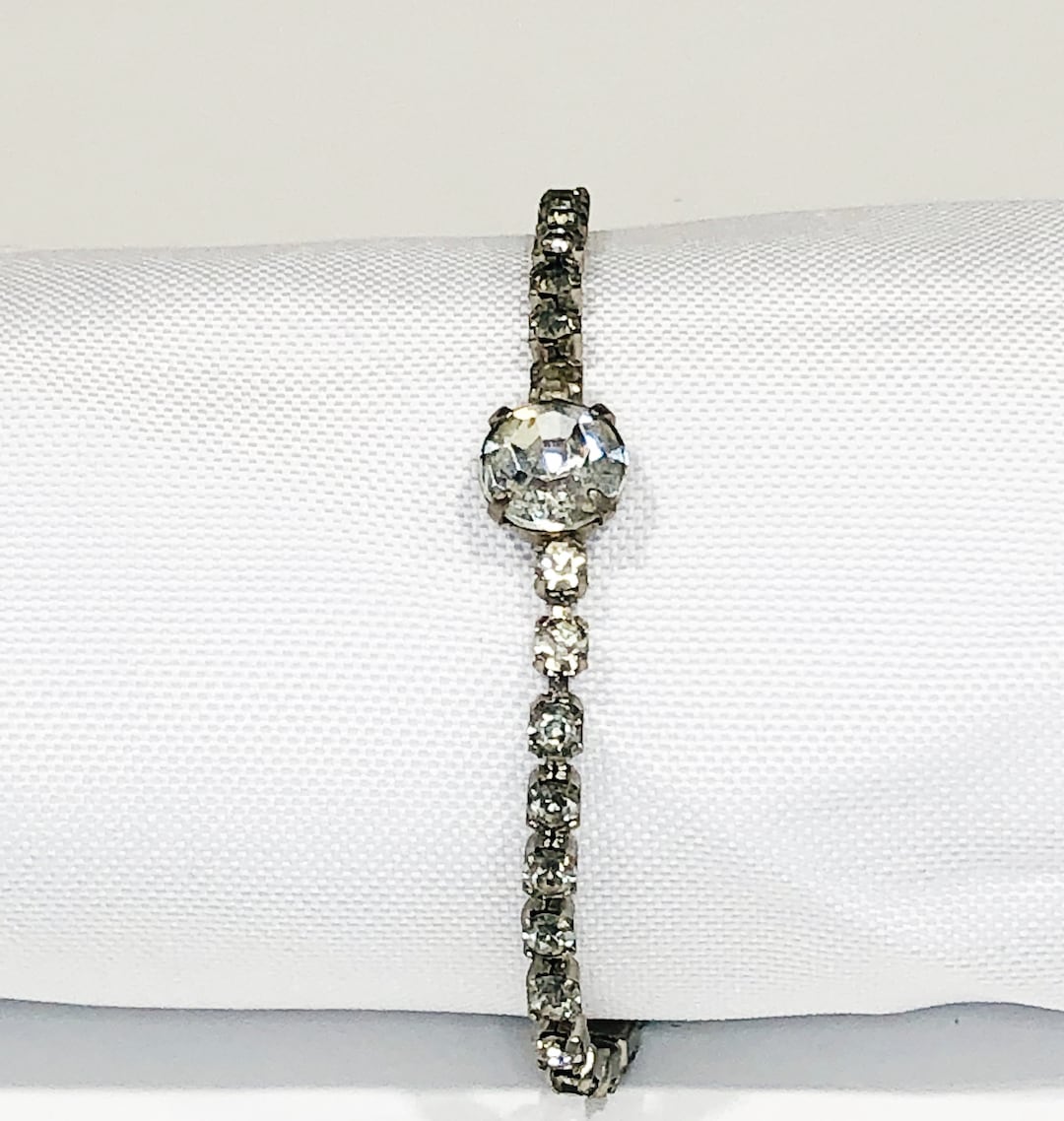 Vintage 6 1/2 Swarovski Crystal Bracelet. Classic Silver & Crystal ...