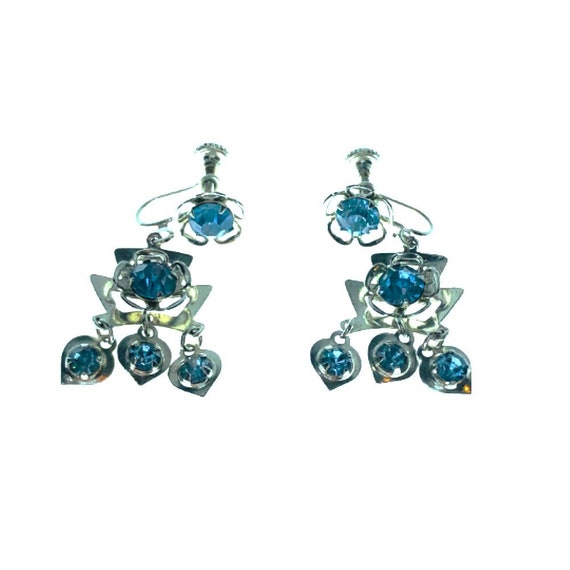 Vintage 1 1 2 X 3 4 Aquamarine Silver Screw Back Earrings. Elegant Blue Gemstone Jewelry. Art Deco Earrings. Estate Jewelry. Like New. Etsy UK