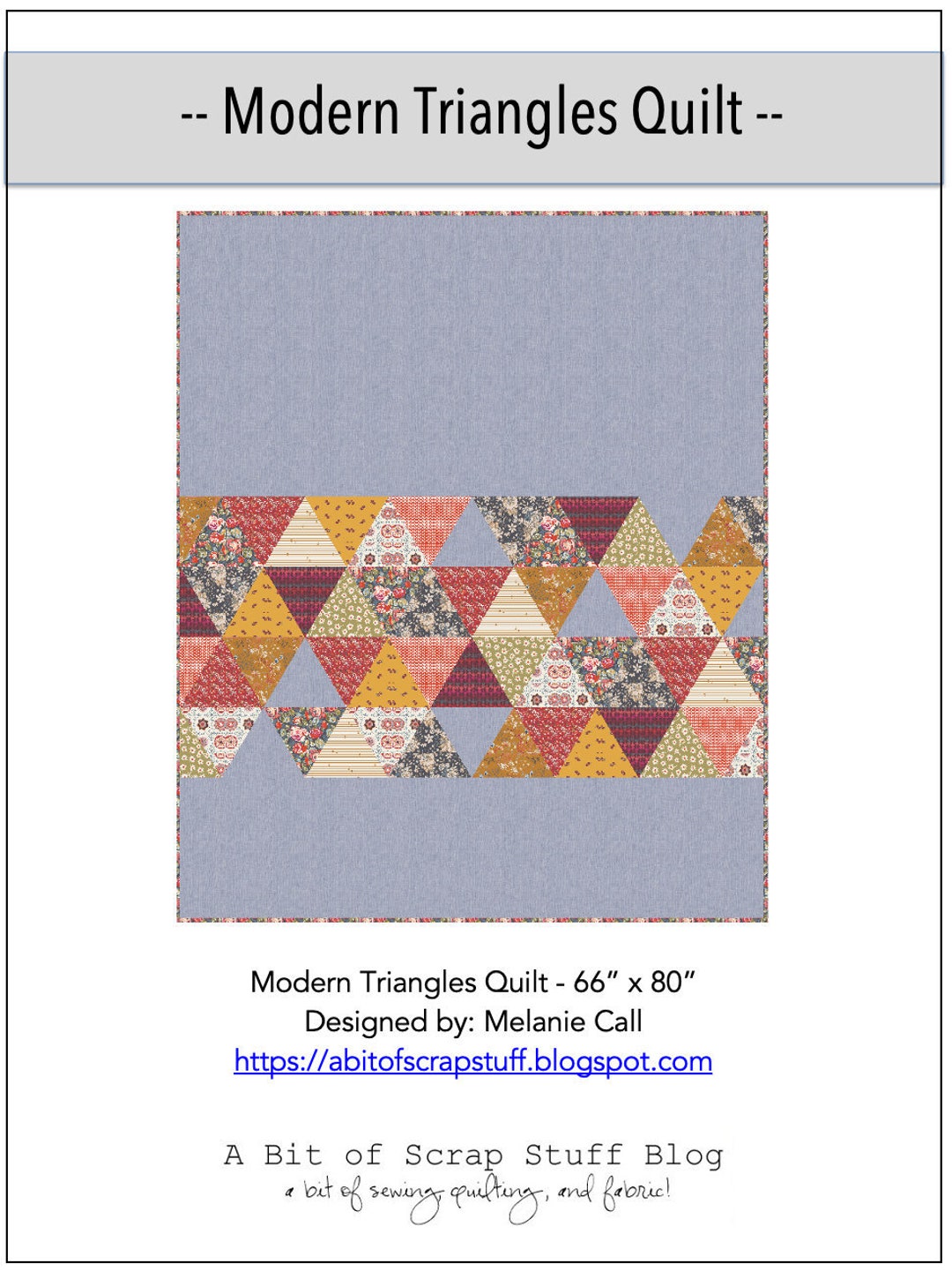 Modern Triangles Quilt PDF Pattern - Etsy