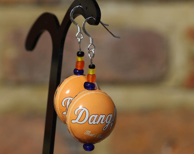 Recycled Vintage US Orange Bottle Cap Earrings. Dang That's Good Retro ...