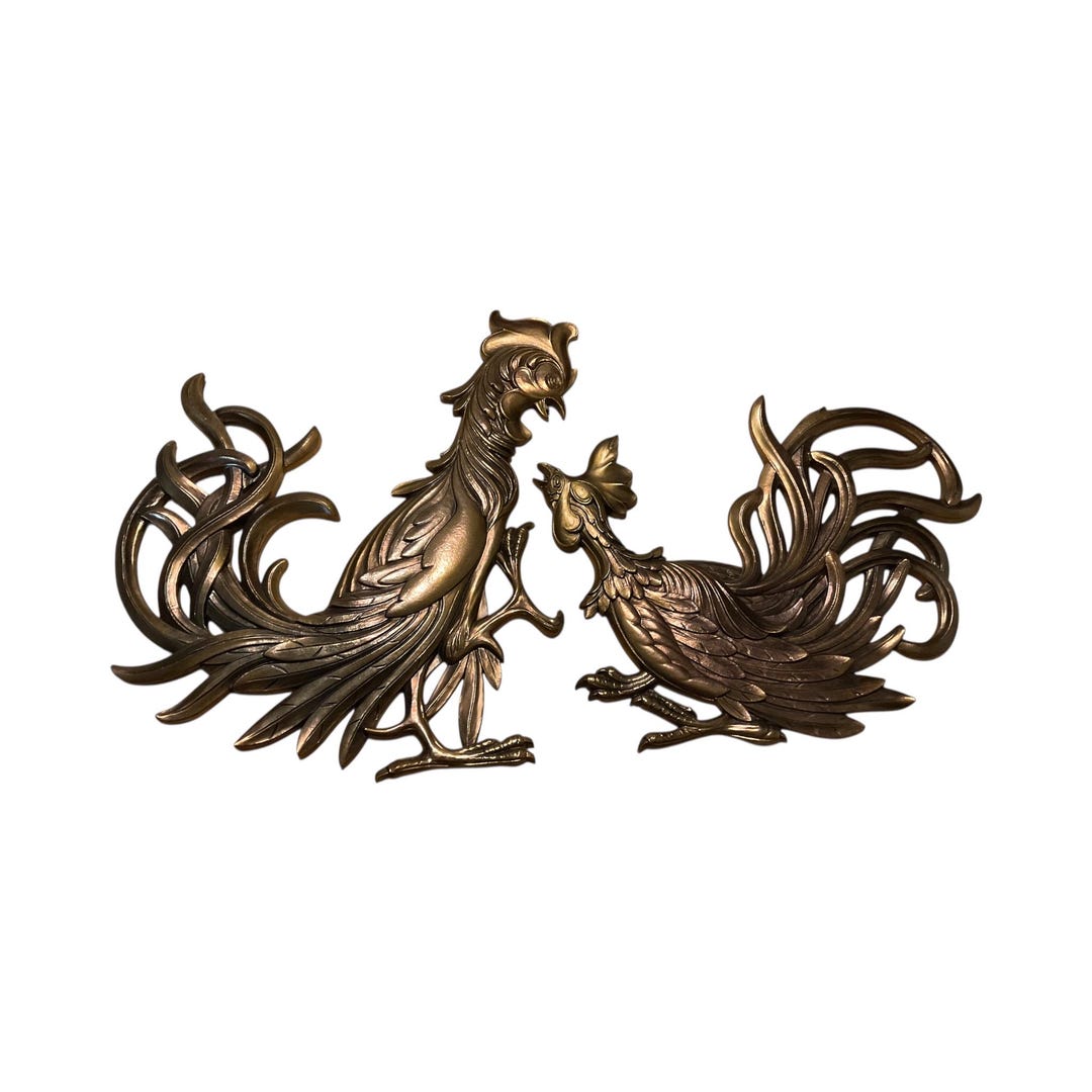 Vintage SYROCO FIGHTING ROOSTER Wall Plaques - Etsy