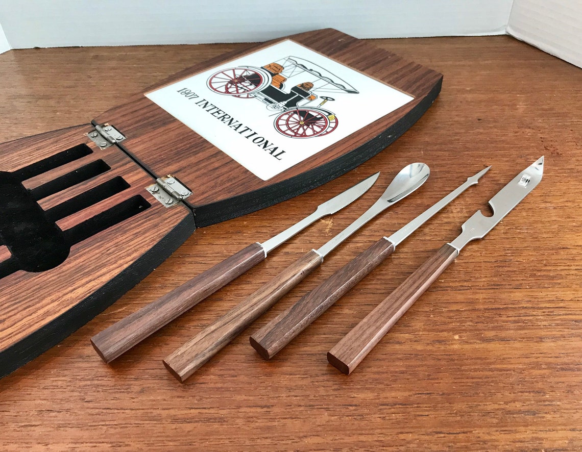 1960's Barrel Shaped Bar Utensil Set 1907 International | Etsy