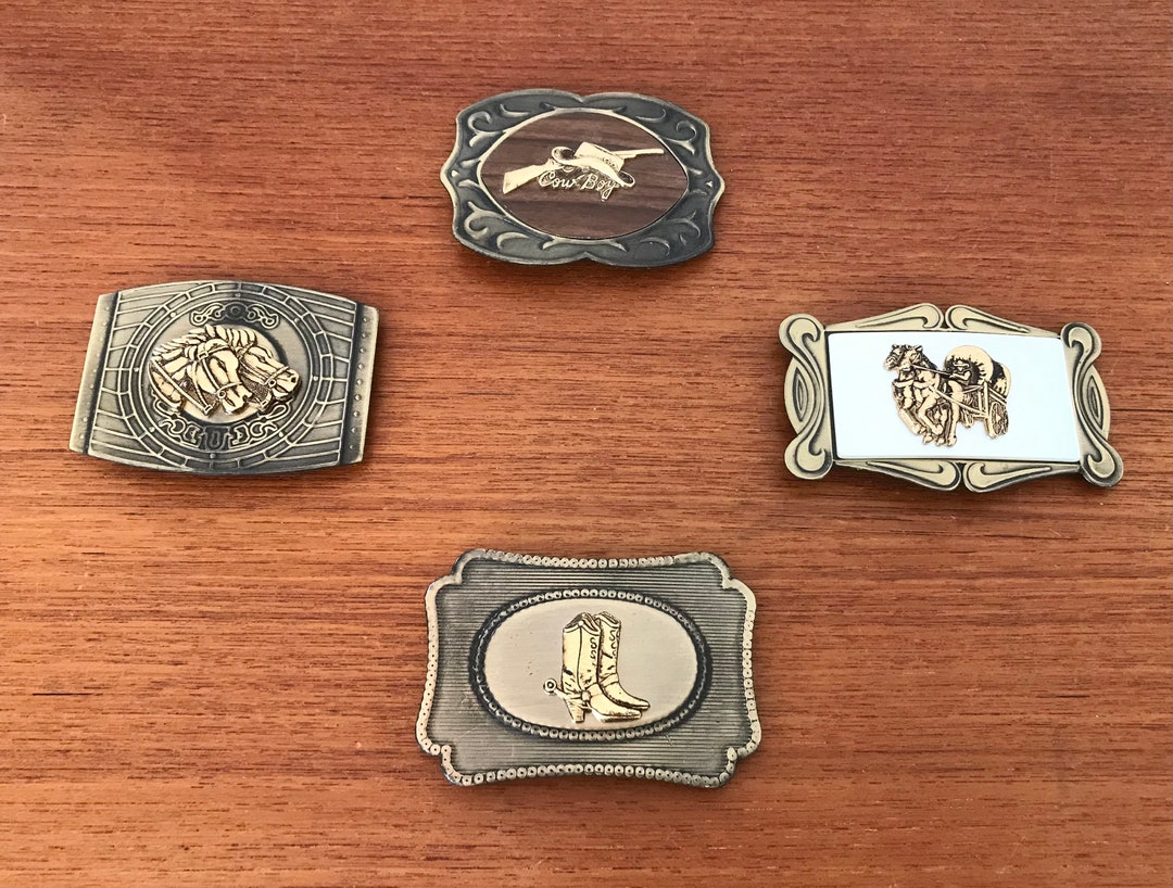Vintage 1970’s Metal Cowboy Western Belt Buckles, 3 Buckles Available ...