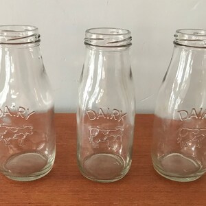 Vintage Dairy Cow Glass Cream Bottle, Mini Milk Bottle, Vintage 1960s ...