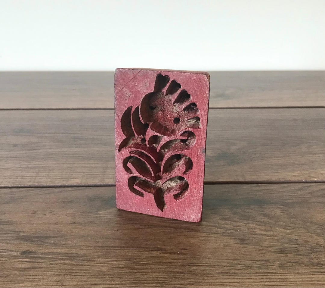 Vintage Hand Carved Thistle Wood Printing Block: Rustic Home Decor - Etsy