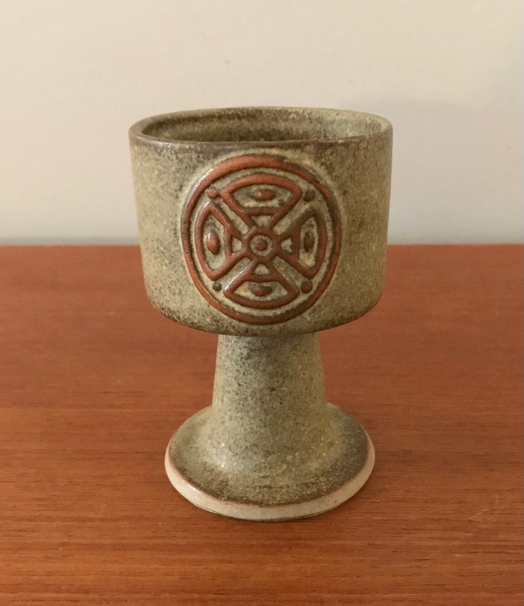 Vintage 1970’s Cornish Pottery Goblet, Brown Goblet With Celtic Motif ...