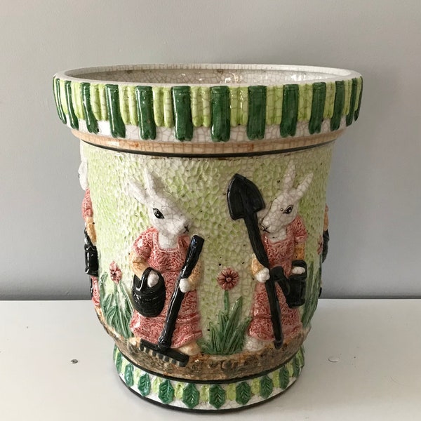 Vintage Rabbit Planter - Etsy