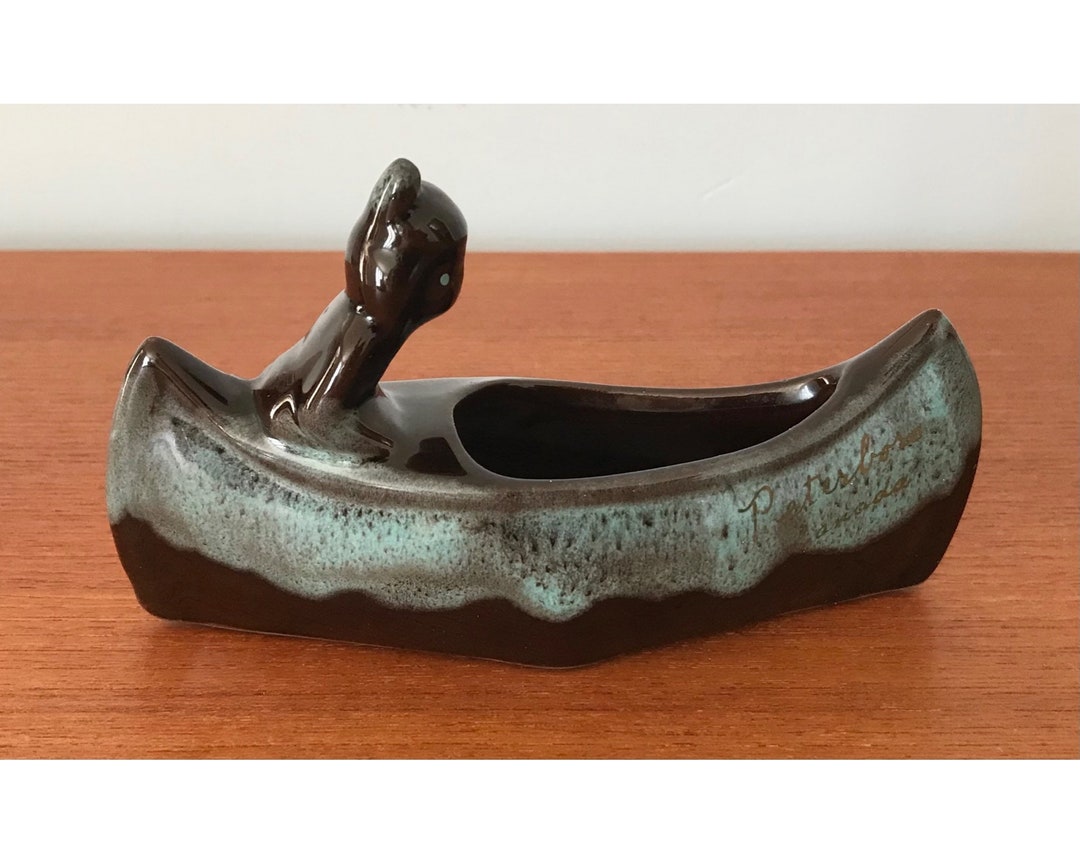 Vintage Mcmaster Craft Pottery Aboriginal Native in Canoe, Peterborough ...