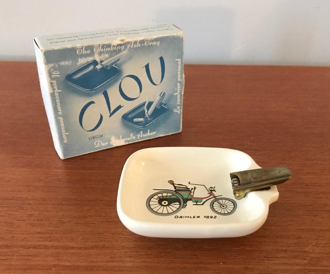 Vintage CLOU ‘the Thinking Ashtray’ Ashtray, Spring Action Cigarette ...