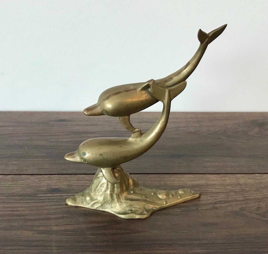 Vintage Brass Dolphins Figurine: 1970s Beach House Decor - Etsy