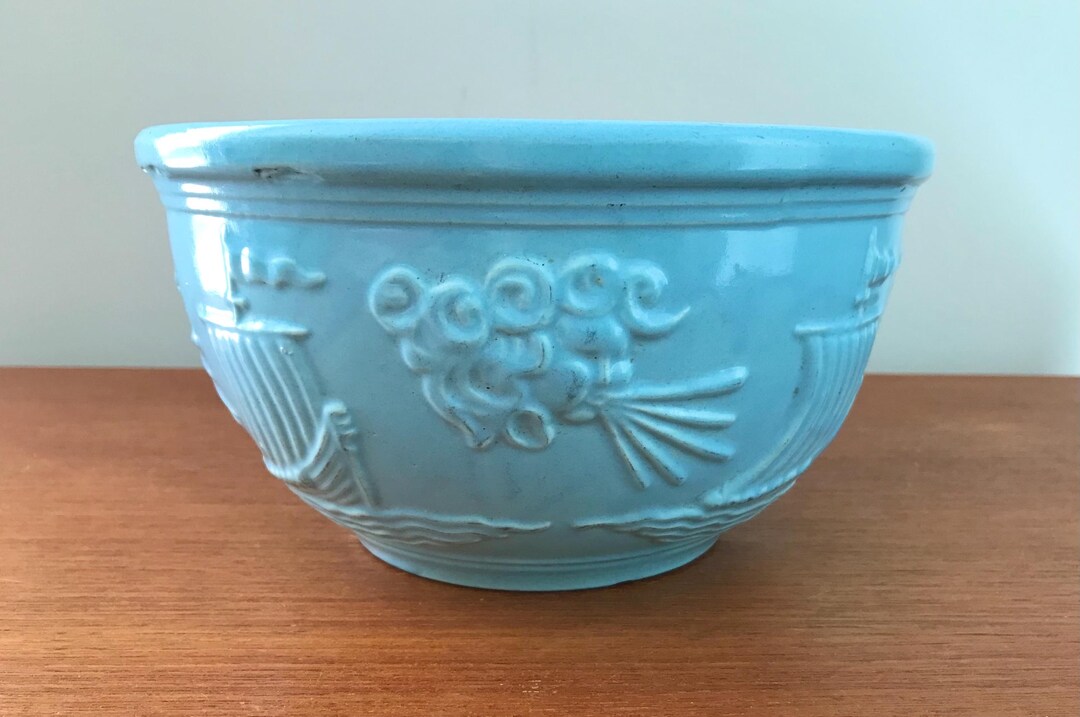 Robinson Ransbottom Delph Blue Pottery 9 1/4” Mixing Bowl,vintage 1940 ...