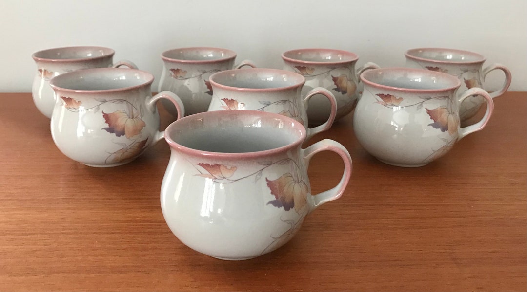 Denby Pottery ‘twilight’ Tea Cups, Set of 8, Vintage 1980’s, Grey ...