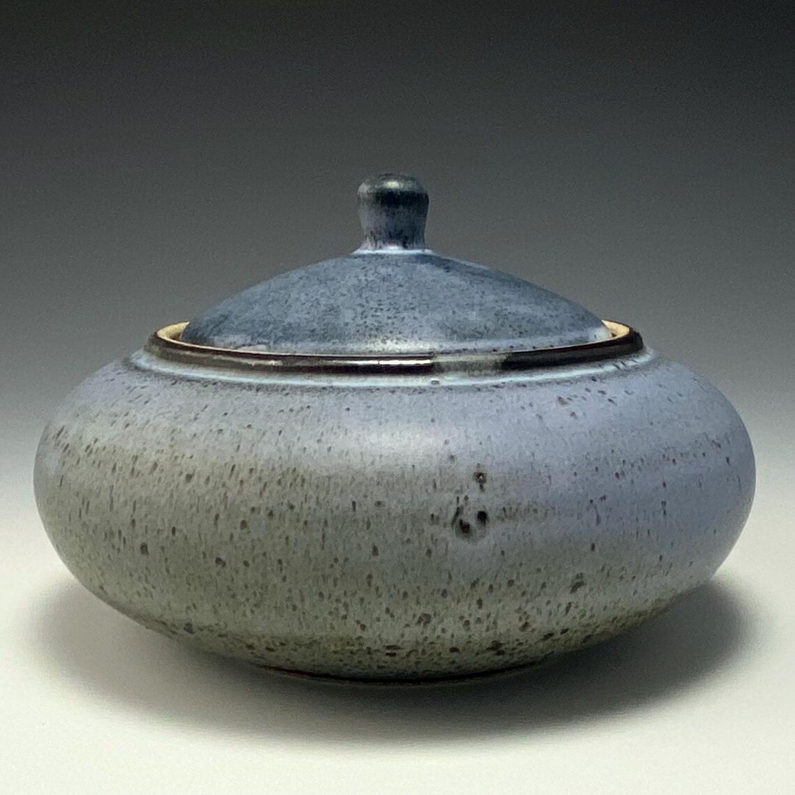 Blue Lidded Jar | Ceramic Jar | Blue Pottery Jar | Blue Stoneware Jar ...