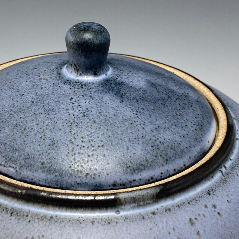 Blue Lidded Jar | Ceramic Jar | Blue Pottery Jar | Blue Stoneware Jar ...