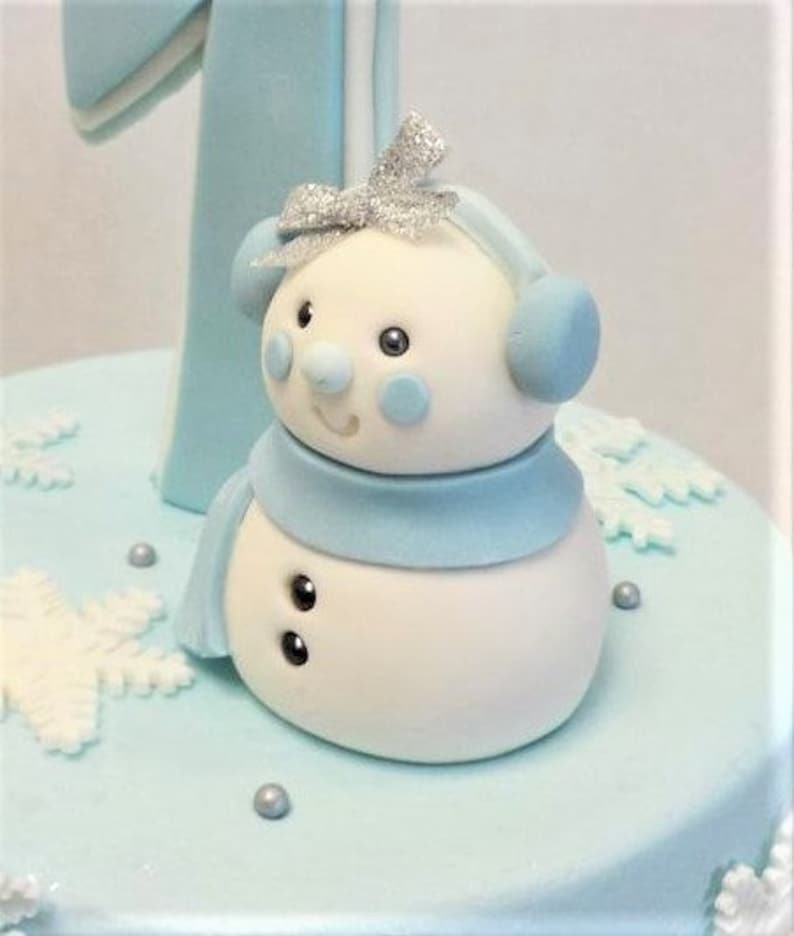 Fondant Snowman or Snow Girl Cake Topper 1st Birthday Baby - Etsy