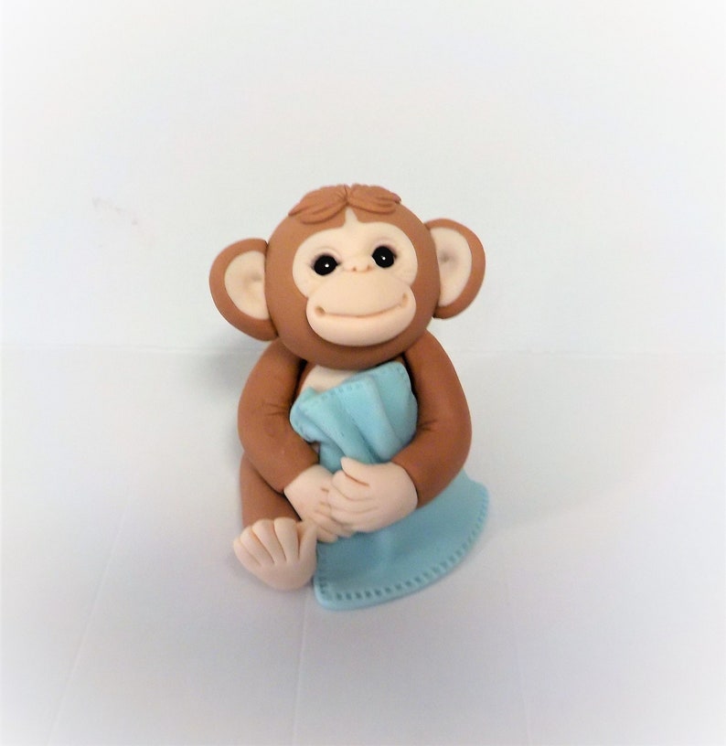 Fondant Monkey With Blanket Animal Cake Topper 1st Birthday - Etsy