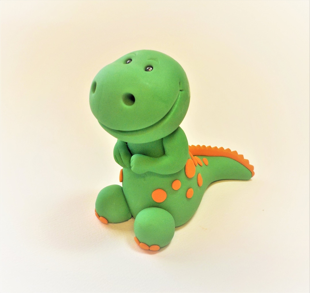Fondant Baby T-rex Dinosaur Cake Topper Tyrannosaurus Birthday Baby ...