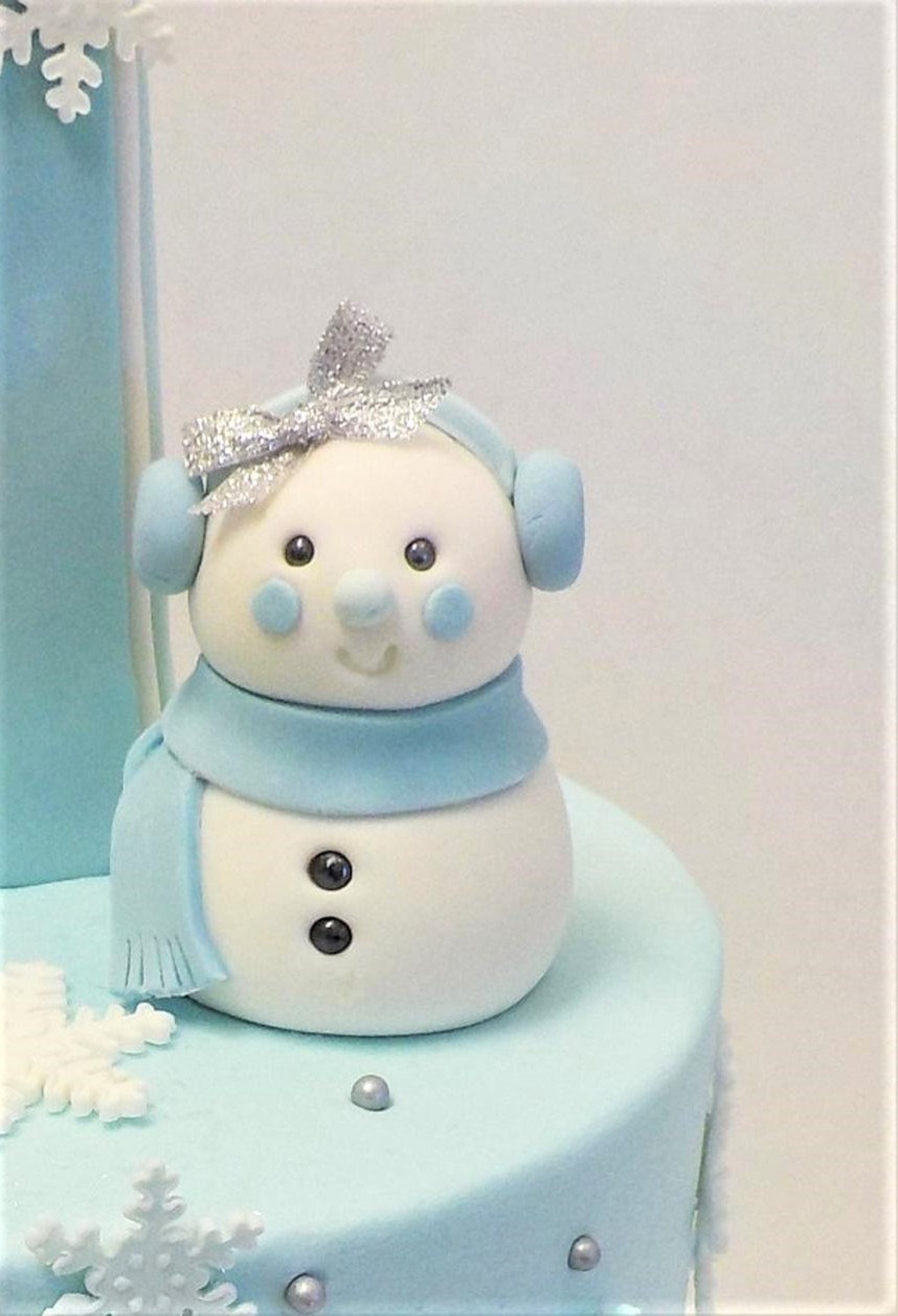 Fondant Snowman or Snow Girl Cake Topper 1st Birthday Baby | Etsy