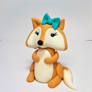 Fondant Fox Cake Topper Woodland Forest Animal 1st Birthday Baby Shower ...