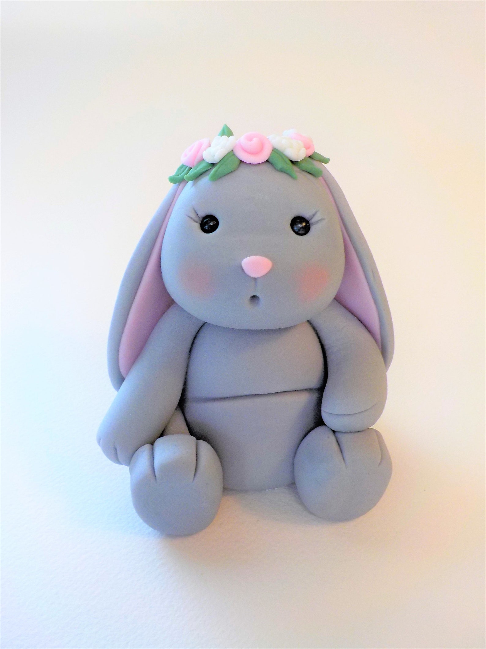 Fondant Baby Blue Bunny Rabbit Cake Topper 1st Birthday Baby - Etsy