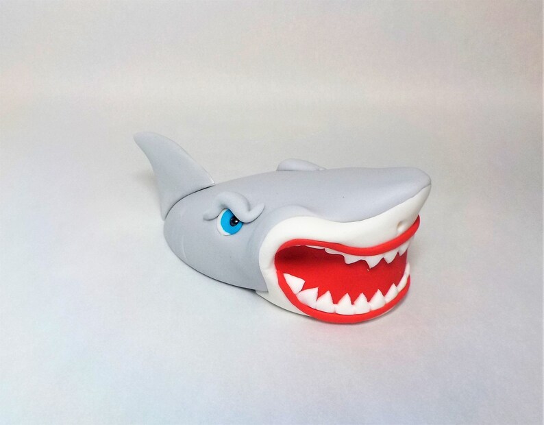 Fondant Great White Shark Cake Topper 5 Inches Tough Angry - Etsy