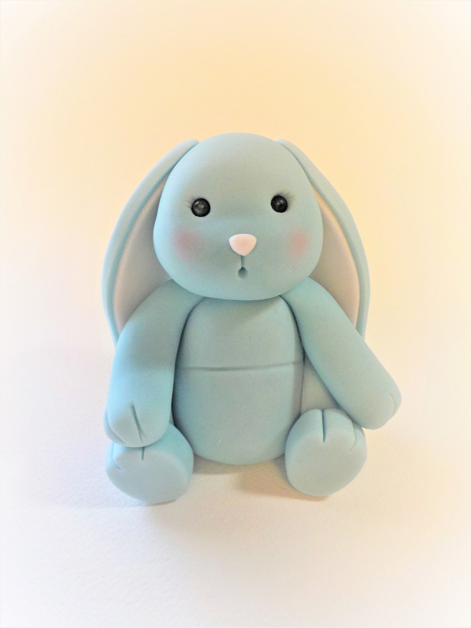 Fondant Baby Blue Bunny Rabbit Cake Topper 1st Birthday Baby - Etsy