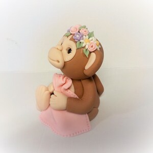 Fondant Monkey With Floral Headband and Blanket Animal Cake Topper 1st ...