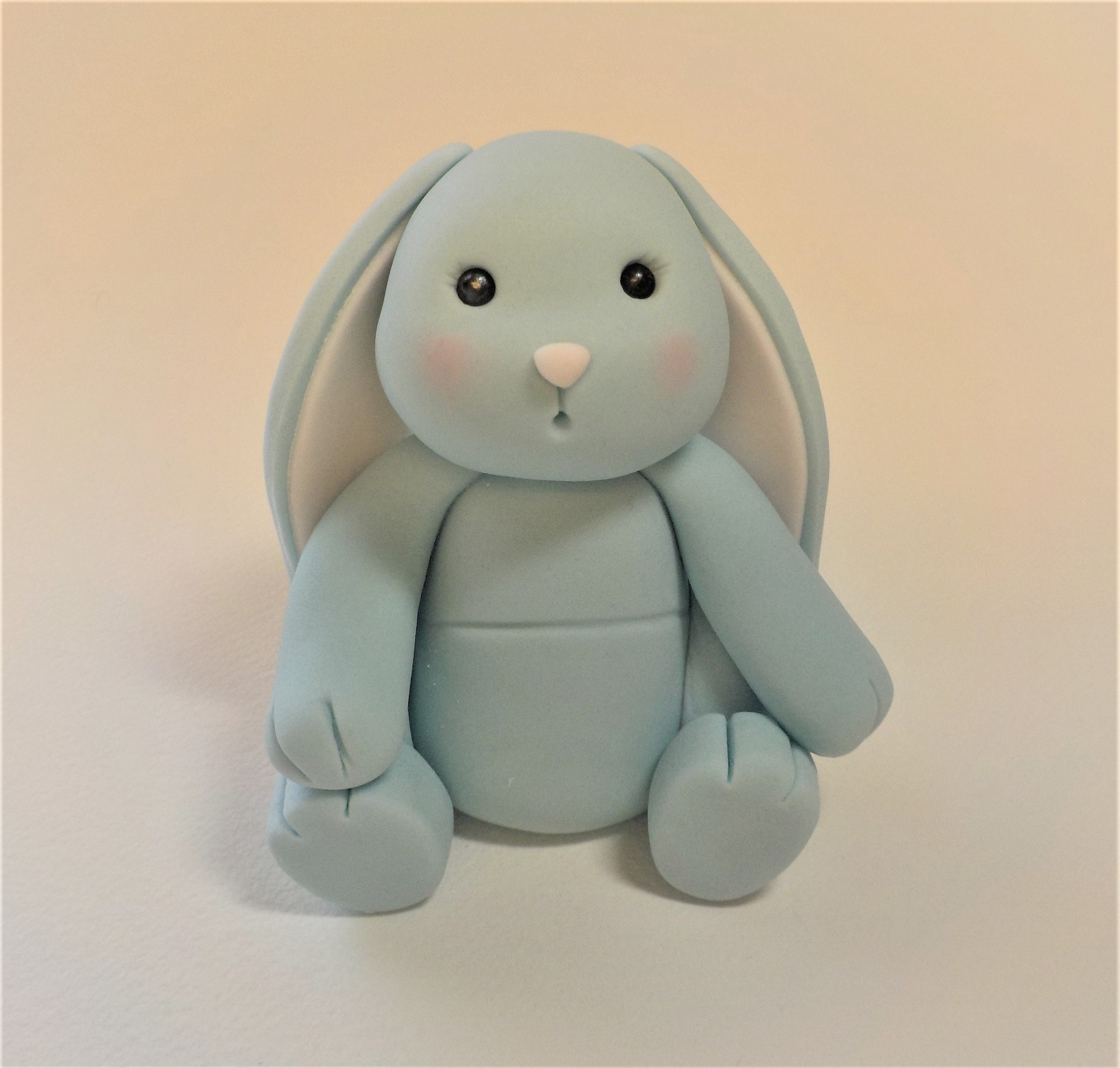 Fondant Baby Blue Bunny Rabbit Cake Topper 1st Birthday Baby - Etsy