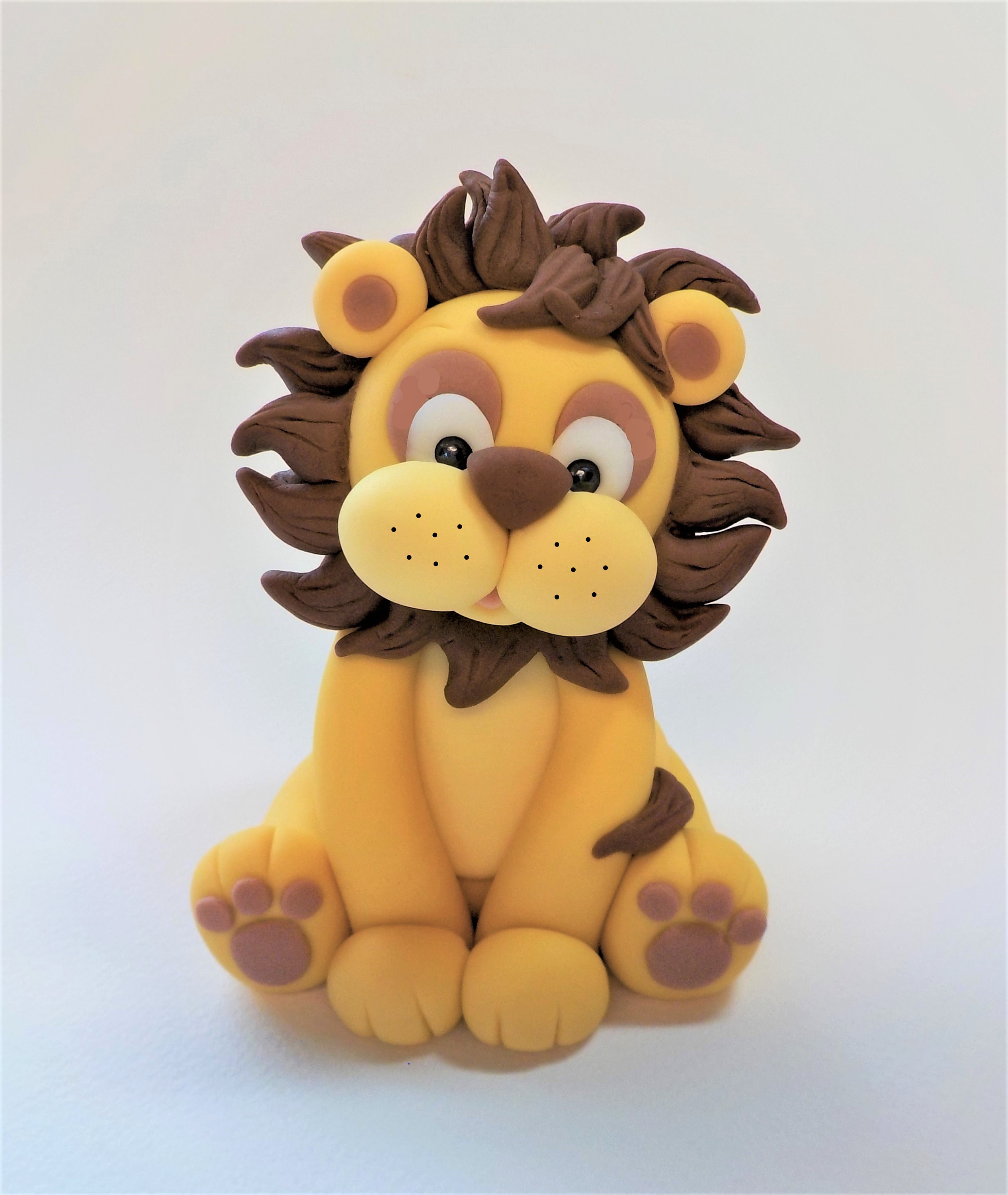 Fondant Lion Animal Cake Topper 3 5 Inches 1st Birthday Baby Shower