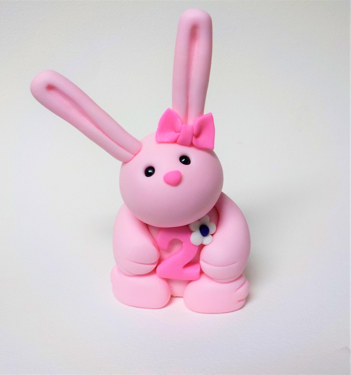 Fondant Bunny Rabbit Cake Topper 4 Inch 1st Birthday Baby | Etsy