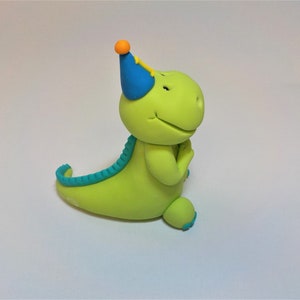 Fondant T-rex Dinosaur With Party Hat Cake Topper 1st Birthday Baby ...