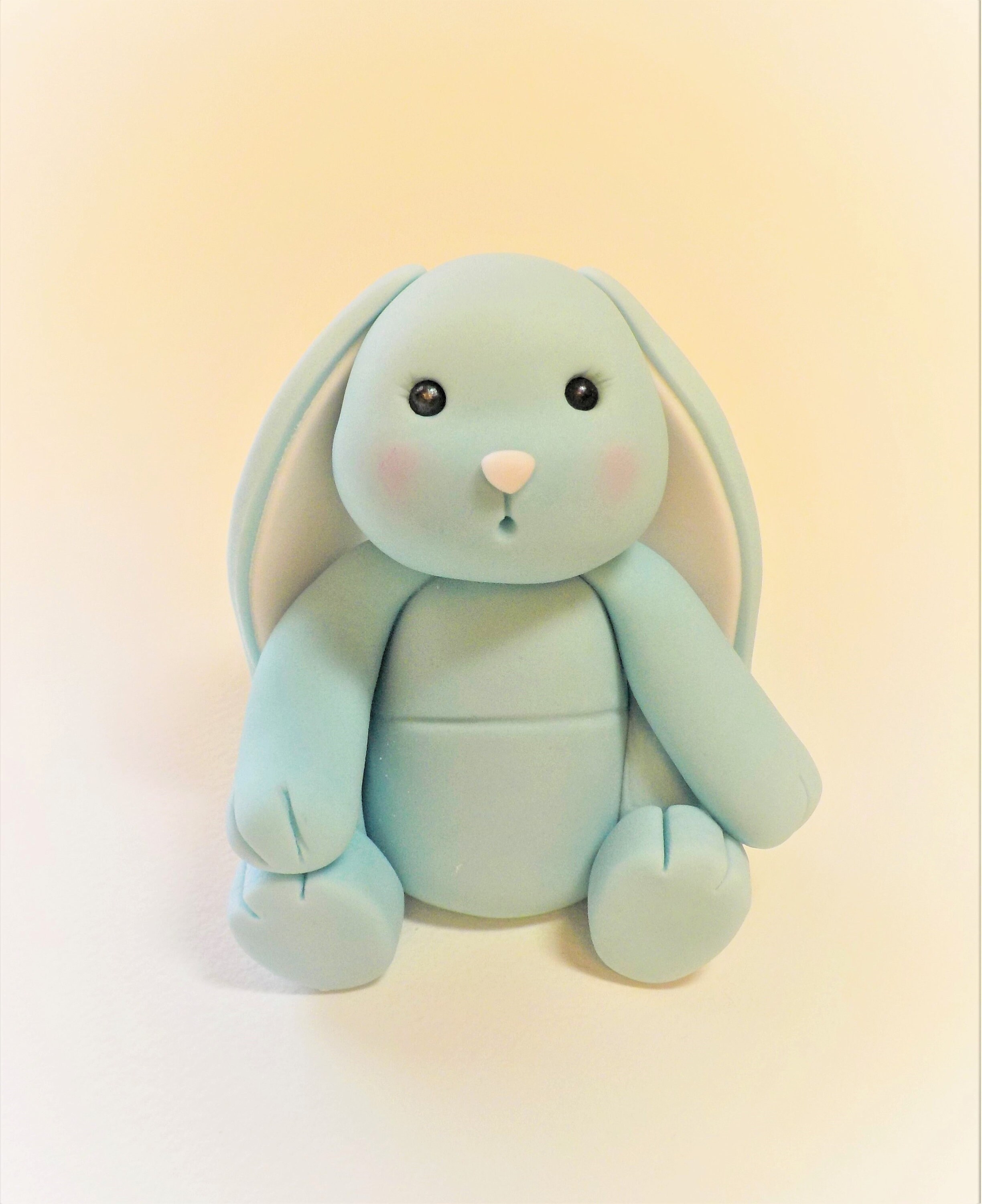 Fondant Baby Blue Bunny Rabbit Cake Topper 1st Birthday Baby - Etsy