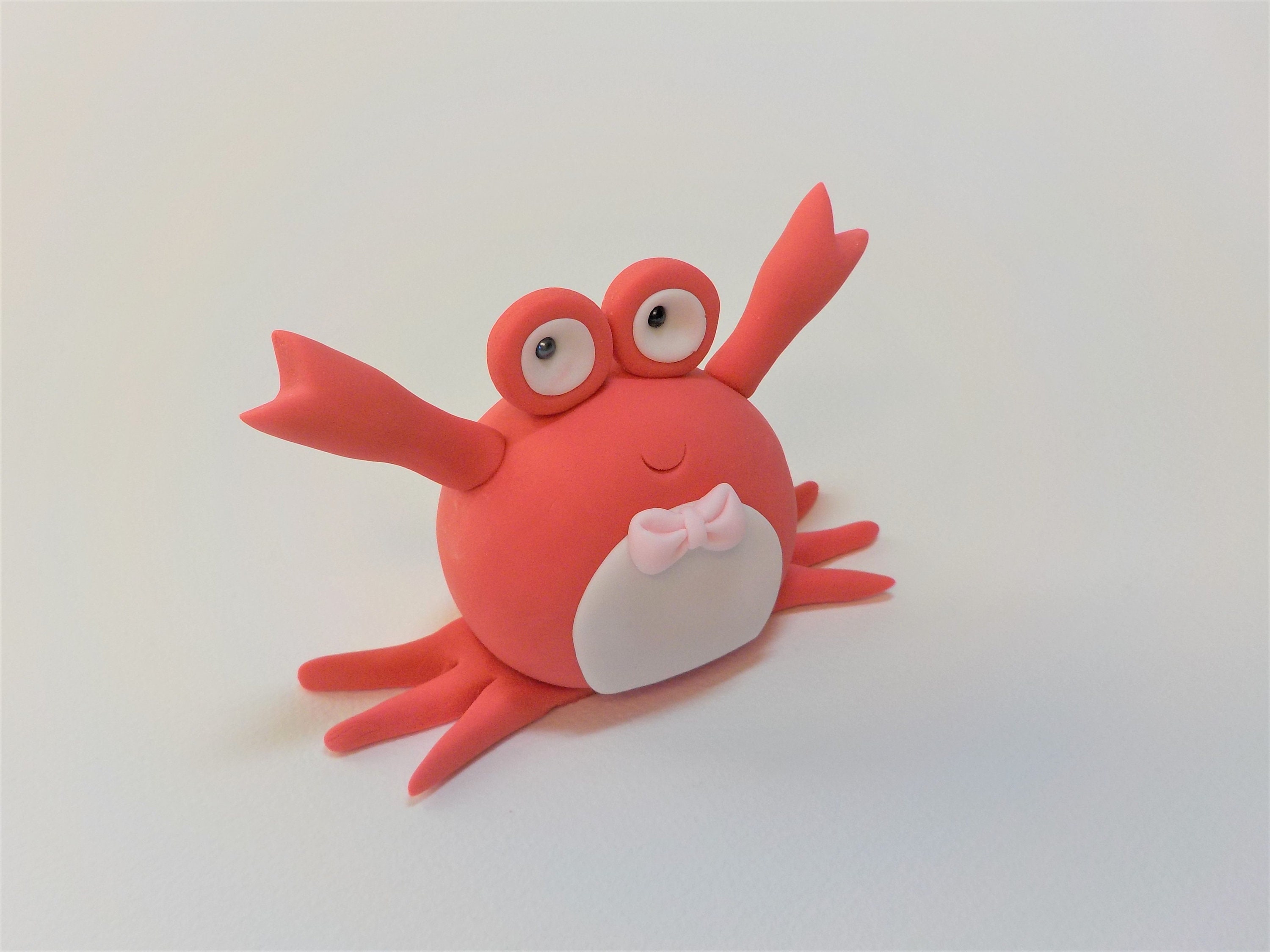 Fondant Sea Crab Cake Topper 1st Birthday Baby Shower Bow | Etsy