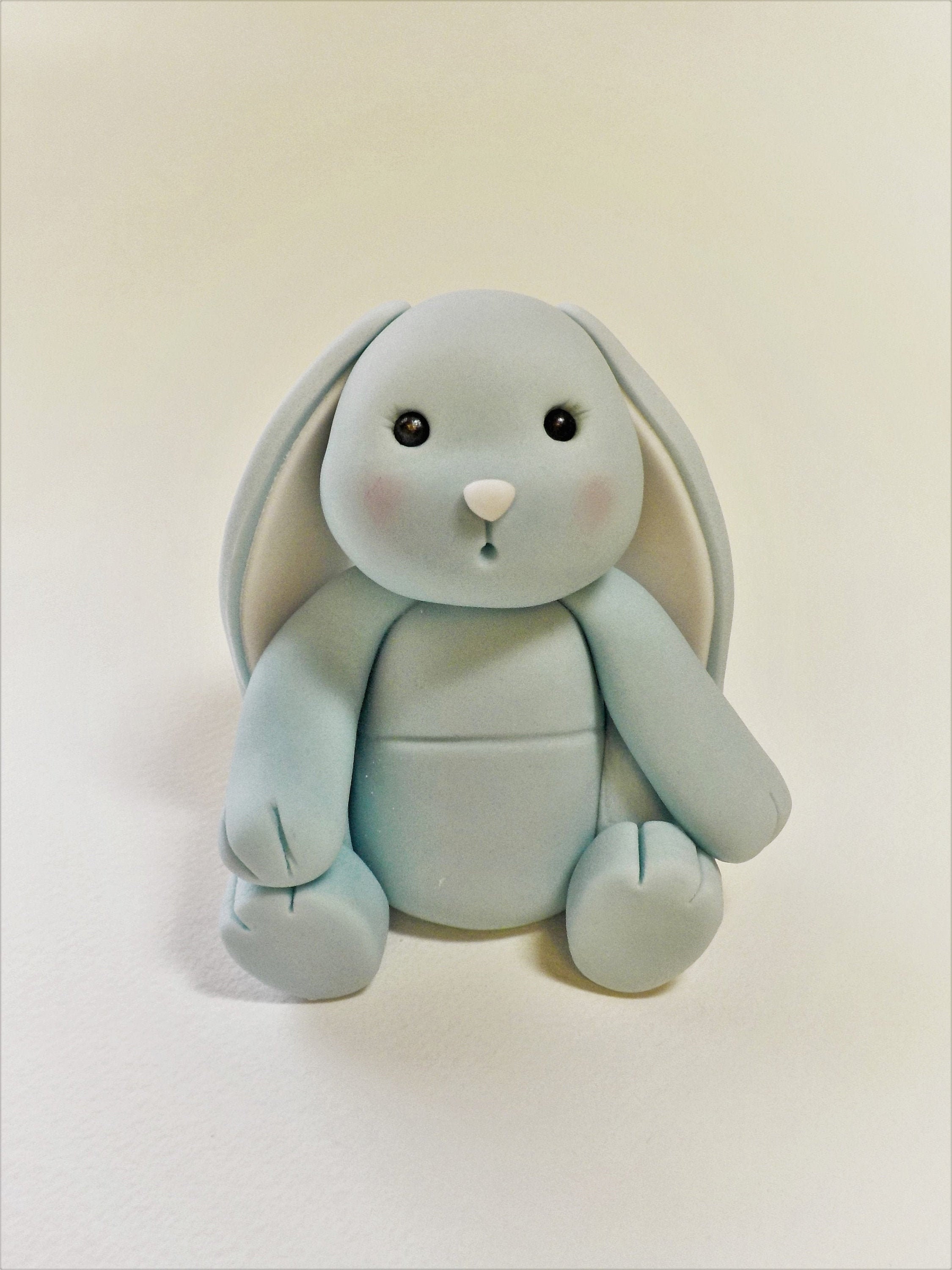 Fondant Baby Blue Bunny Rabbit Cake Topper 1st Birthday Baby - Etsy