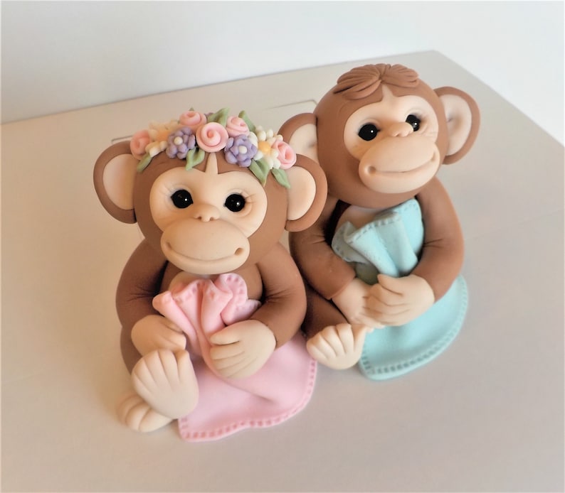 Fondant Monkey With Blanket Animal Cake Topper 1st Birthday - Etsy