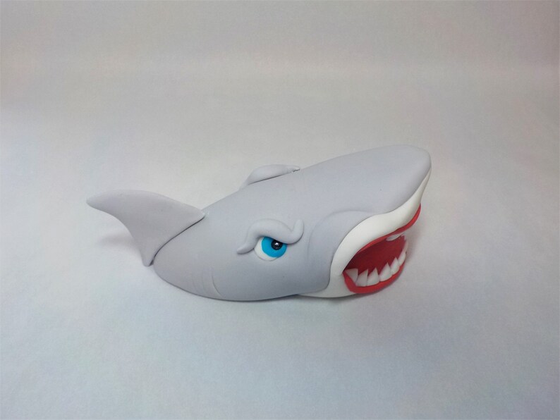 Fondant Great White Shark Cake Topper 5 Inches Tough Angry - Etsy