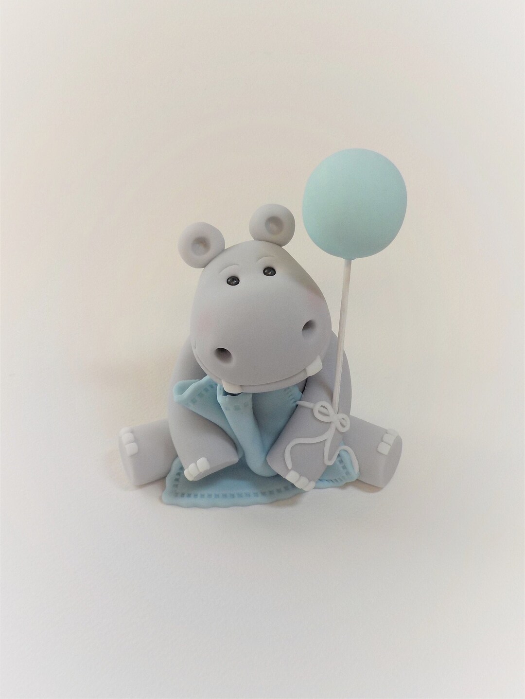 Fondant Baby Hippo Cake Topper: Blue Blanket, Balloon, 1st Birthday - Etsy