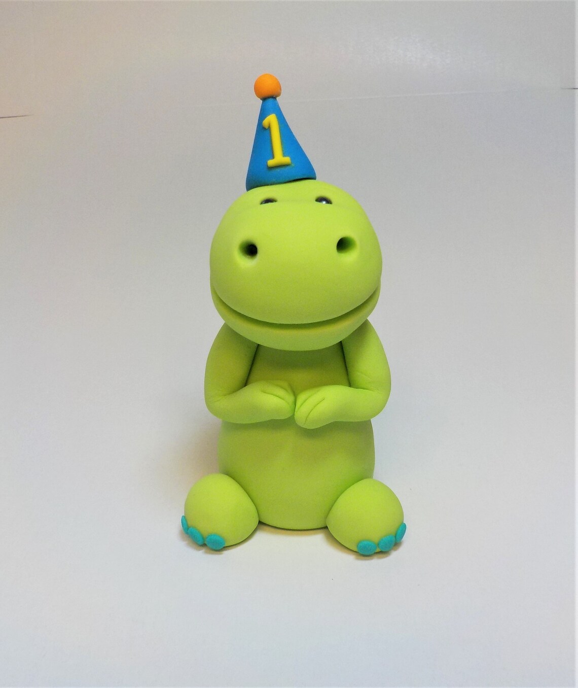 Fondant T-rex Dinosaur With Party Hat Cake Topper 1st Birthday - Etsy