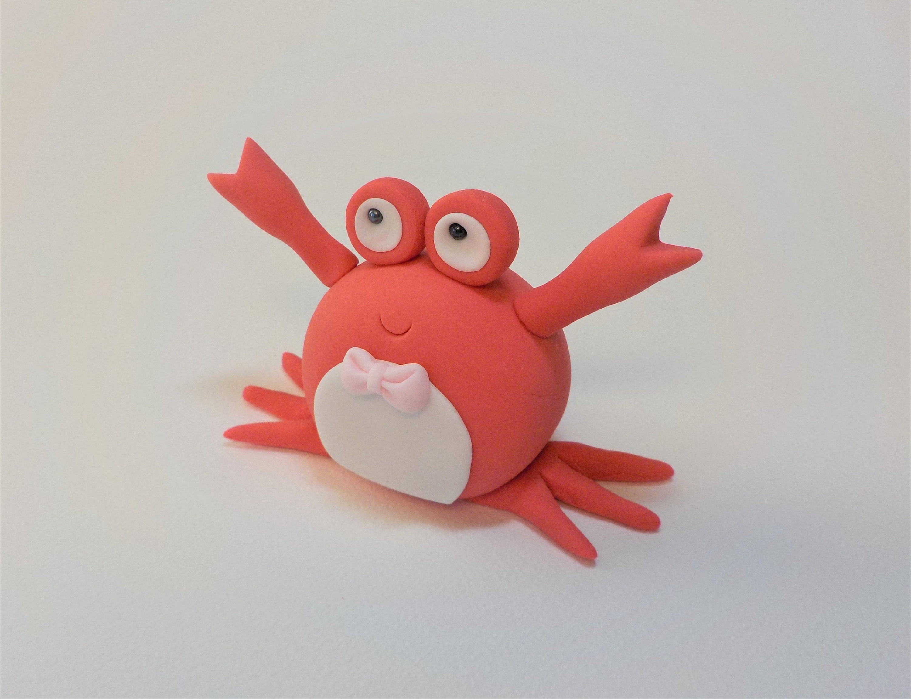Fondant Sea Crab Cake Topper 1st Birthday Baby Shower Bow | Etsy