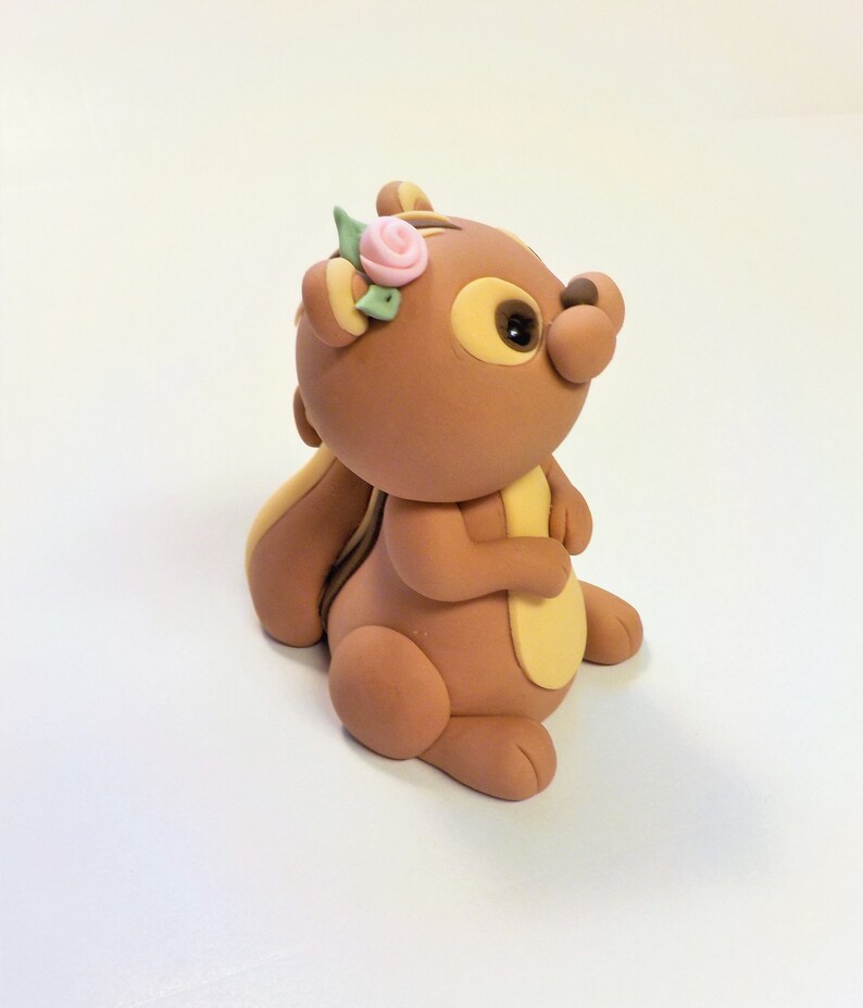 Fondant Squirrel Cake Topper: Woodland Animal, Flower Optional, Forest ...