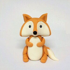 Fondant Fox Cake Topper Woodland Forest Animal 1st Birthday Baby Shower ...