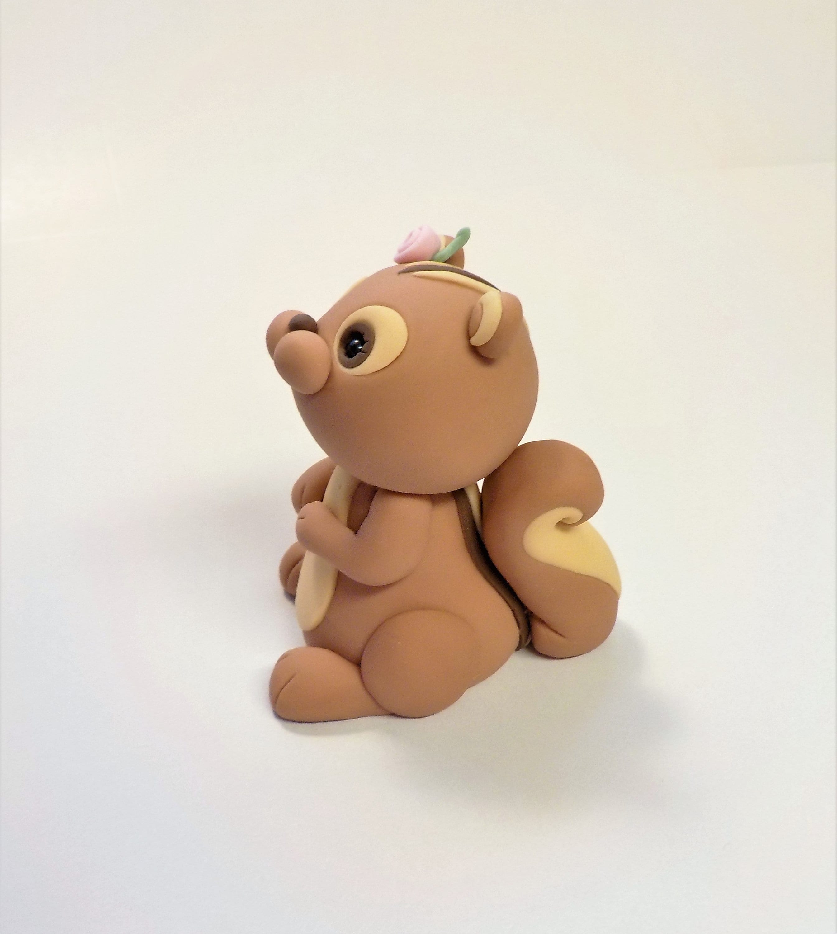 Fondant Squirrel Cake Topper: Woodland Animal, Flower Optional, Forest ...