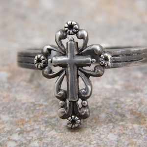Sterling Silver Cross Ring / Religous Ring / Statement Ring ...