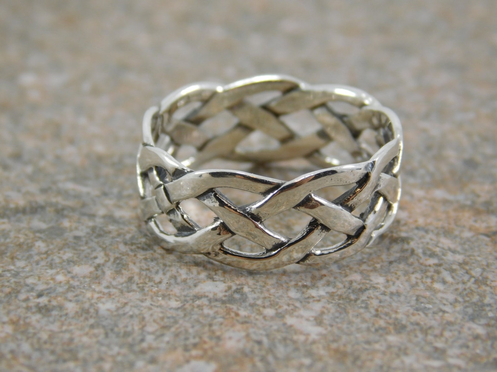 9mm Wide Sterling Silver Weave Ring / Woven Ring / Rope Ring / | Etsy