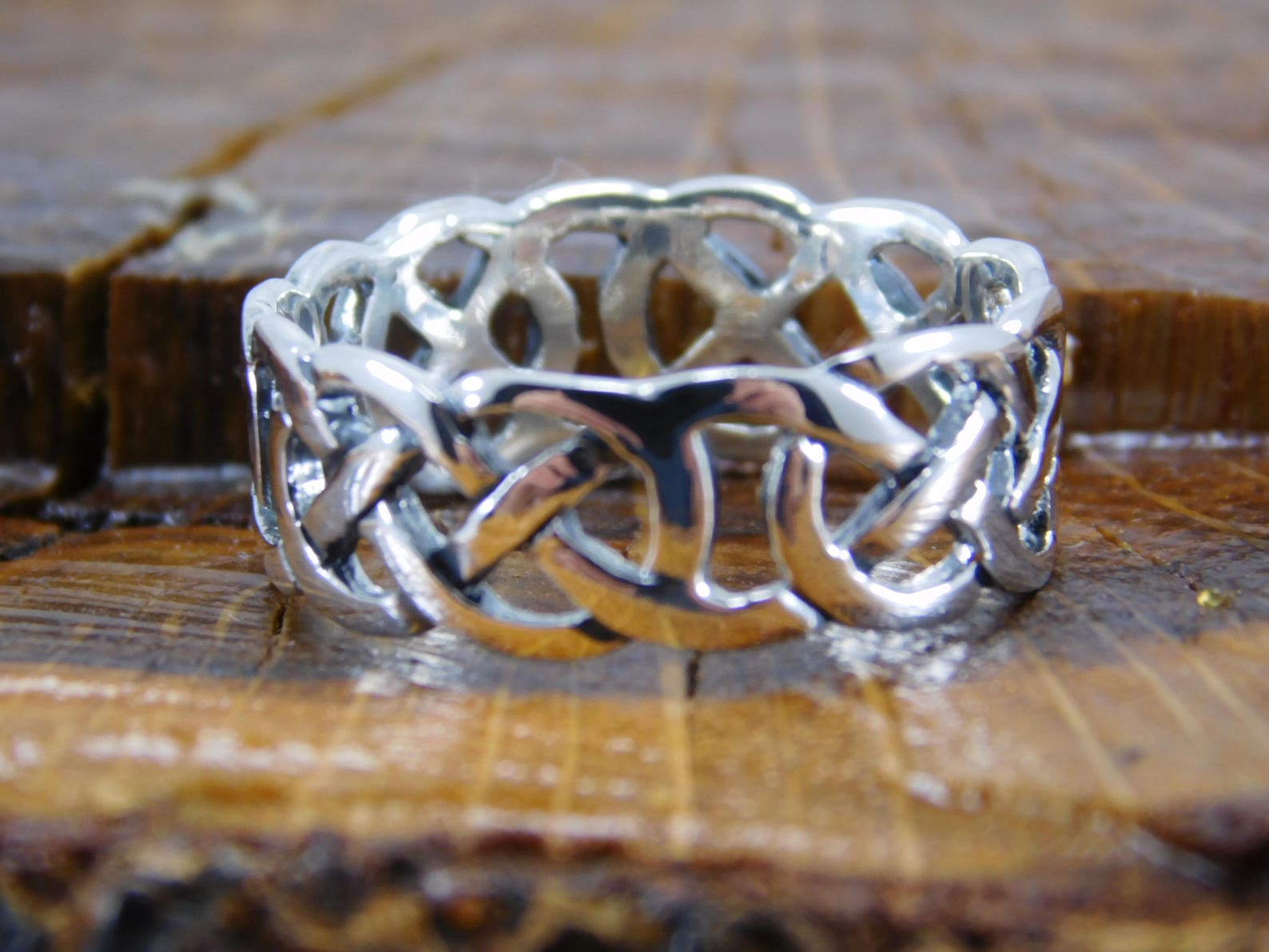 Sterling Silver Endless Knot Ring / Mens Knot Ring / Celtic | Etsy