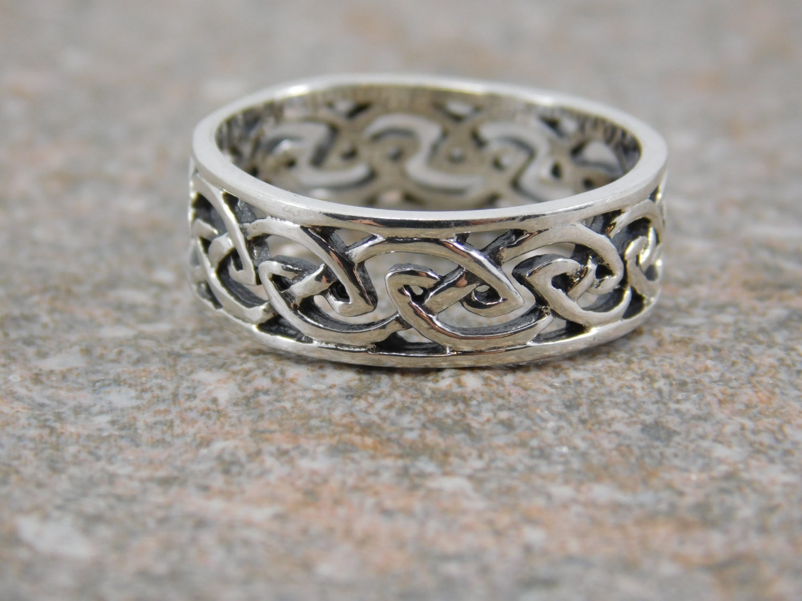 Mens Sterling Silver Celtic Weave Ring / Endless Weave / Trinity Knot ...