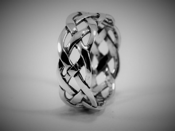 9mm Wide Sterling Silver Weave Ring / Woven Ring / Rope Ring / | Etsy