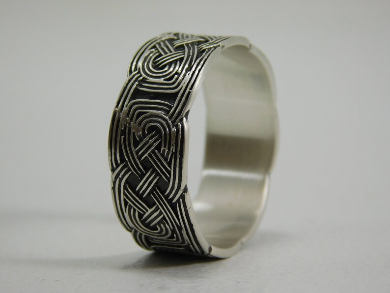 Sterling Silver Celtic Ring / Endless Knot Ring / Weave Ring Mens ...