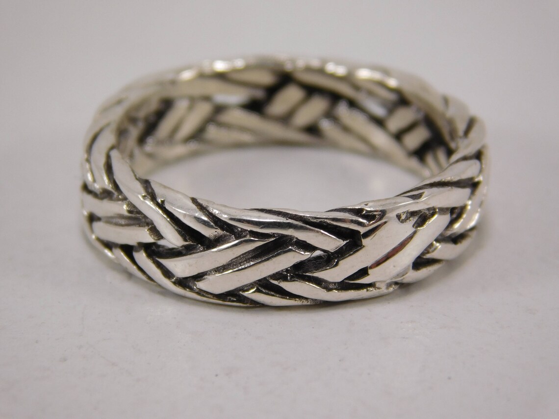 Heavy Sterling Silver Weave Ring Celtic Weave / Woven Ring / Rope Ring ...