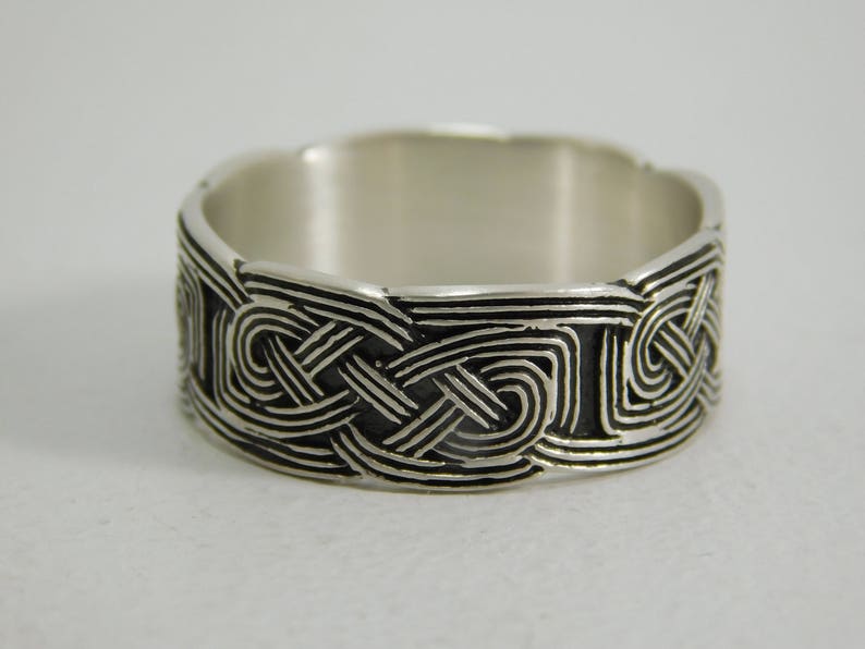 Sterling Silver Celtic Ring / Endless Knot Ring / Weave Ring Mens ...